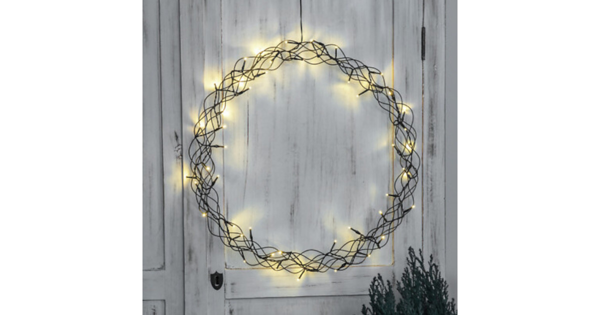 Airam Merlin Valokranssi Musta Led 47cm 50xLed