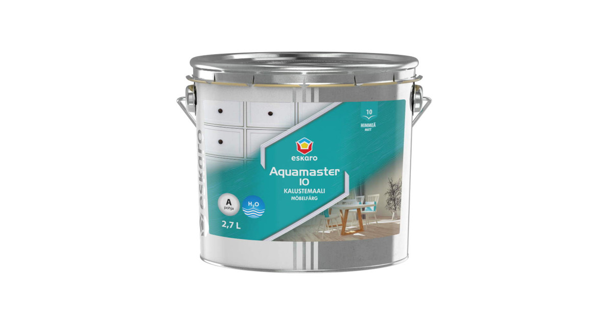 Eskaro Aquamaster 10 Kalustemaali Himmeä Valkoinen 0,45 - 2,7l