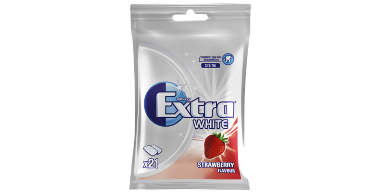 Extra White Purkka Strawberry 21kpl